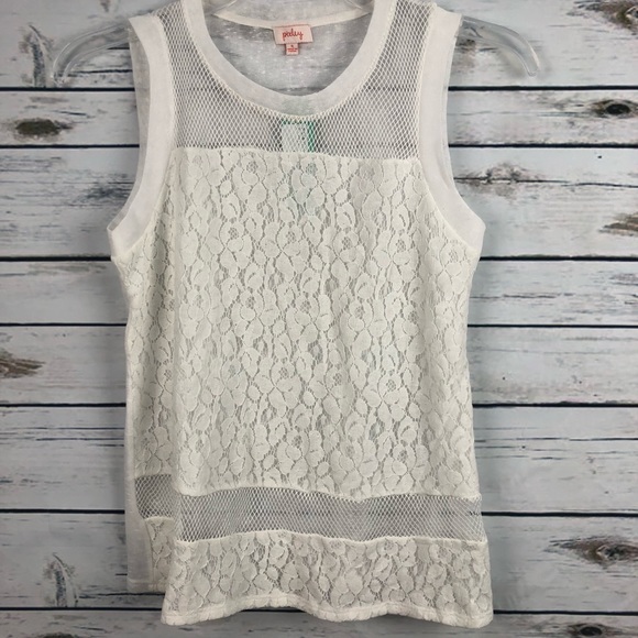 Pixley | Tops | Nwt Pixley Small White Sleeveless Sheer Shirt | Poshmark